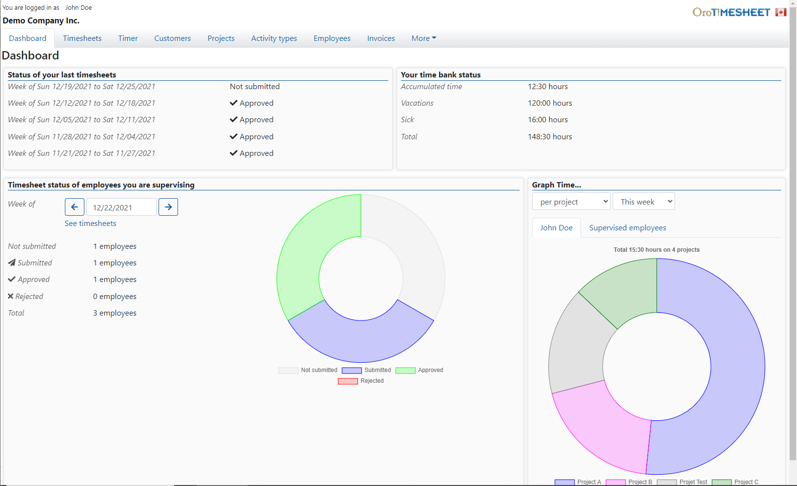 OroTimesheet - Time-tracking application